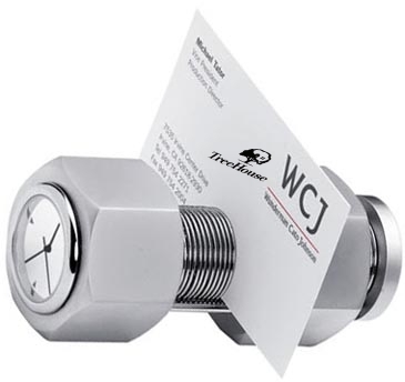 cedricspringstore.com - Metal Nut & Bolt Clock W/Card Holder